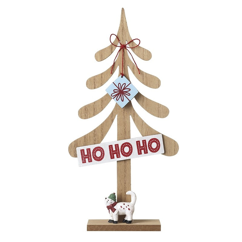 Wooden Ho Ho Ho Christmas Tree Decor – Grasmere Garden Centre